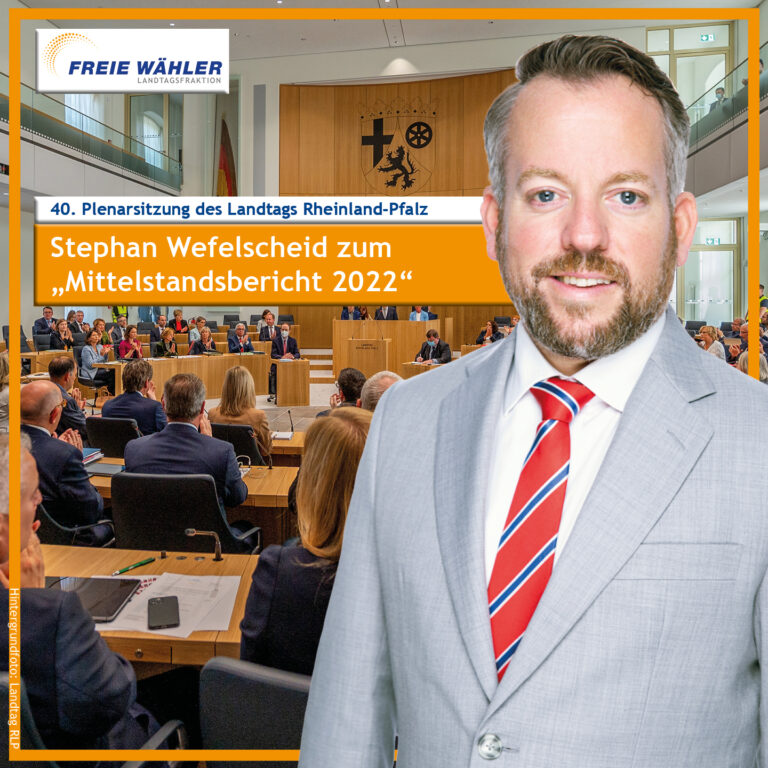 40. Plenarsitzung – Stephan Wefelscheid zum „Mittelstandsbericht 2022 ...